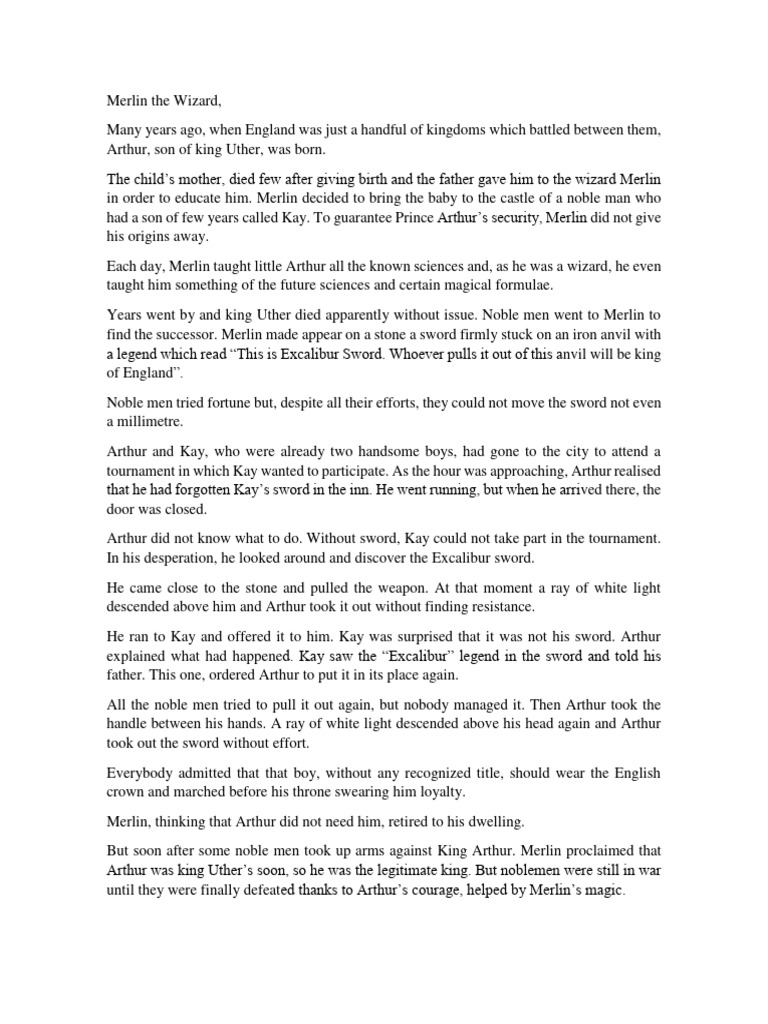 Merlin The Wizard | PDF | Excalibur | Merlin