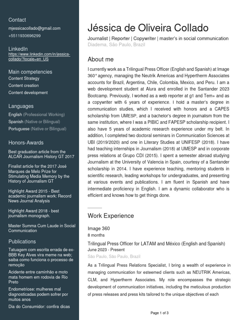 English Curriculum - Jessica Collado | PDF | You Tube | Communication