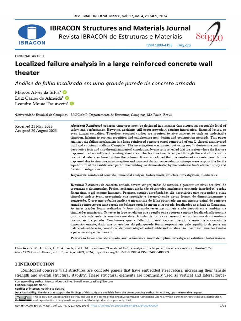 Localized Failure Analysis in A Large Reinforced Concrete Wall | PDF ...
