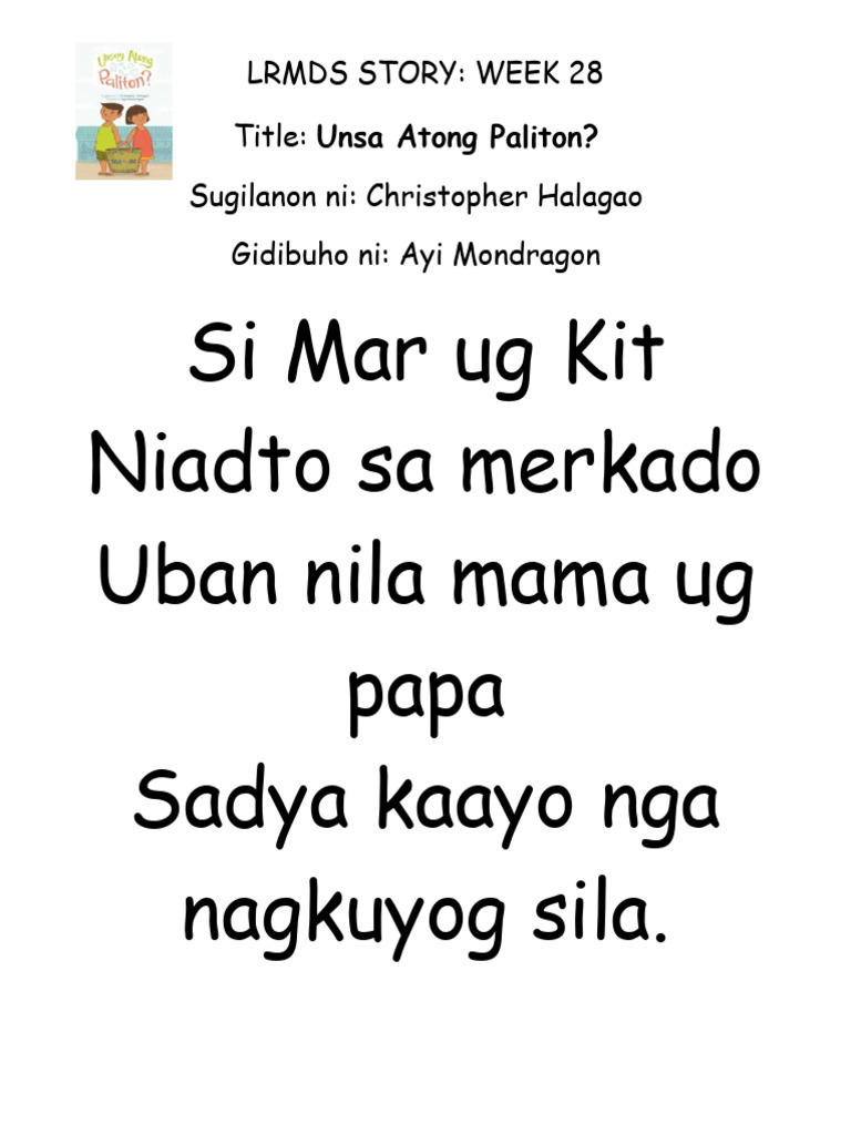 LRMDS STORY Week 28 During Reading For Tarpapel | PDF