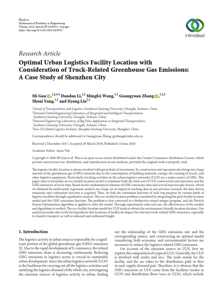 Optimal Urban Logistics Facility Location With | PDF | Logistics ...