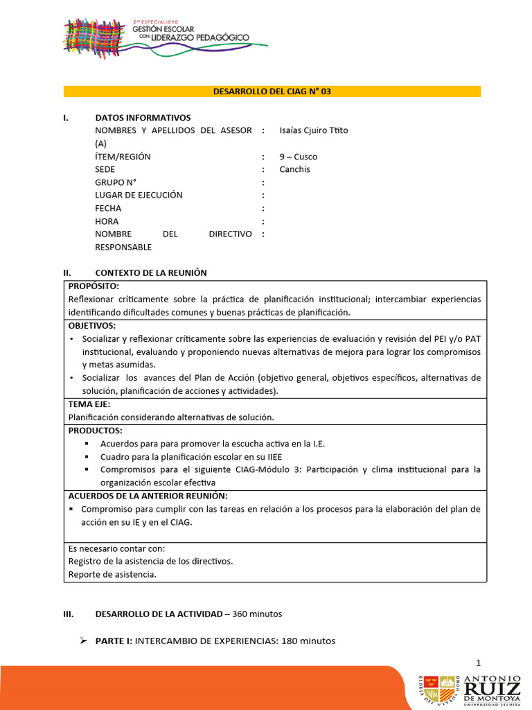 Diseño Ciag #3 | PDF | Planificación