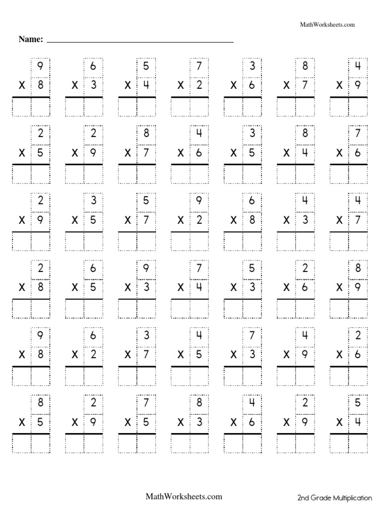 Multiplication Worksheets 1digit by 1digit | PDF