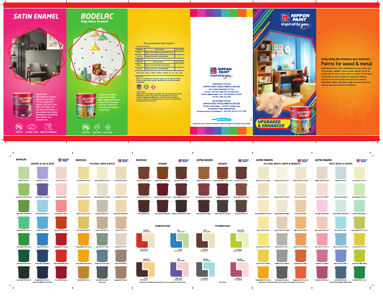 Nippon Enamel shade card - Satin & Bodelac | PDF