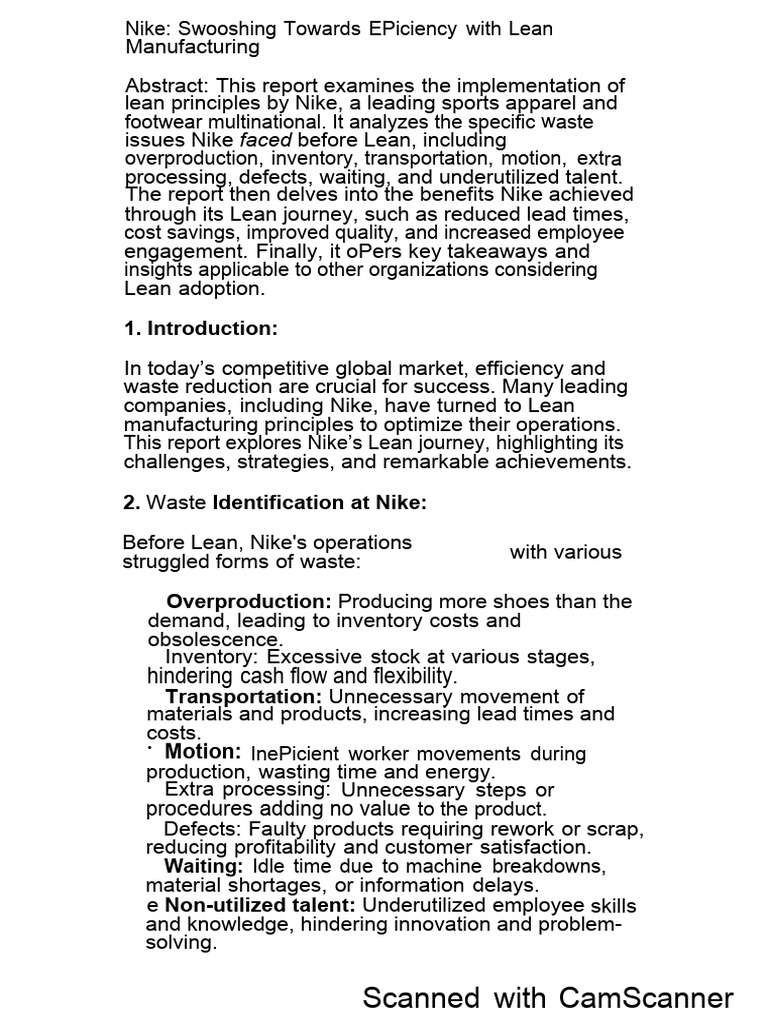 Lean Nike | PDF | Lean Manufacturing | Economies
