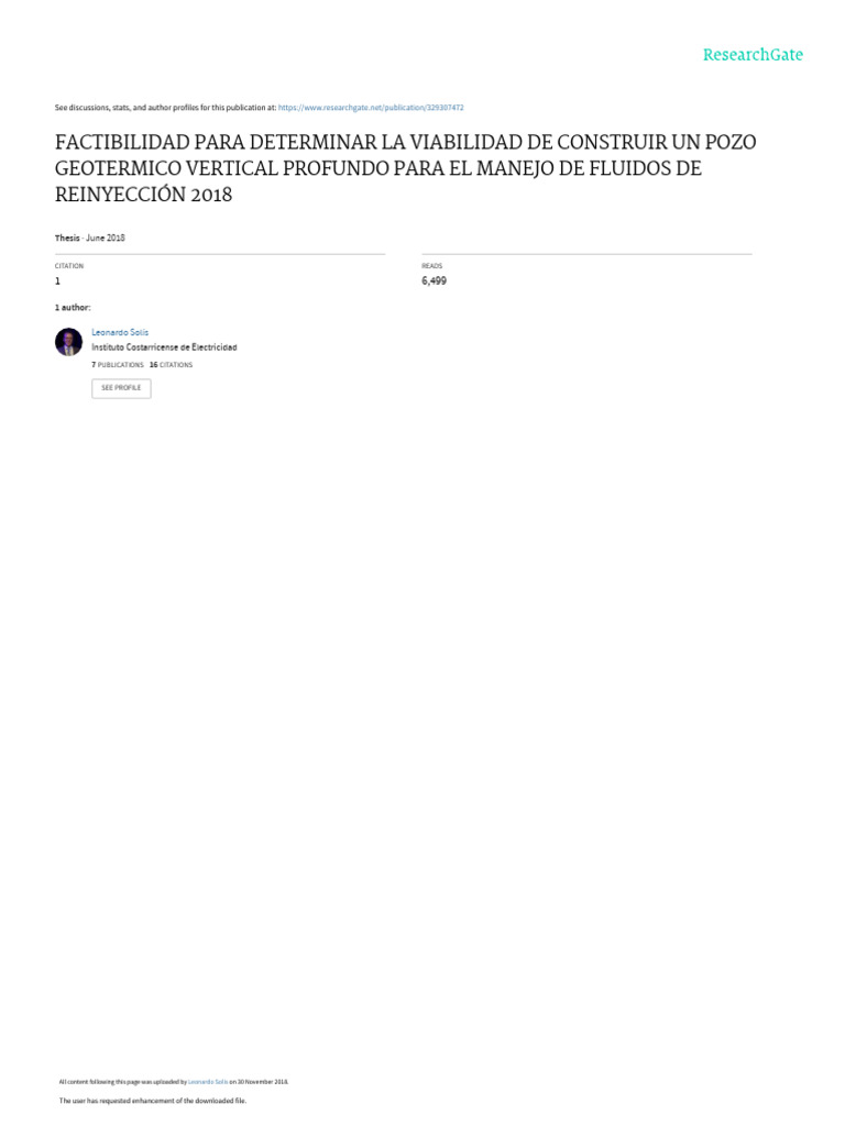 Factibilidad para Determinar Laviabilidad de Construir Un Pozo ... Factibilidad para Determinar Laviabilidad de Construir Un Pozo ...