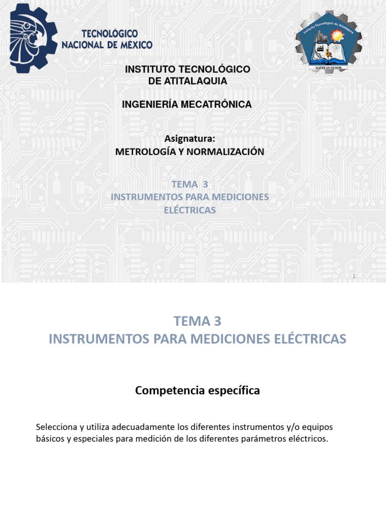 Tema 3 Intrumentos para Mediciones Eléctricas | PDF | Núcleo atómico | Electrón
