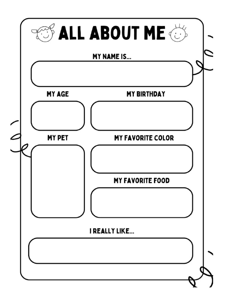 All About Me 1st Grade | PDF