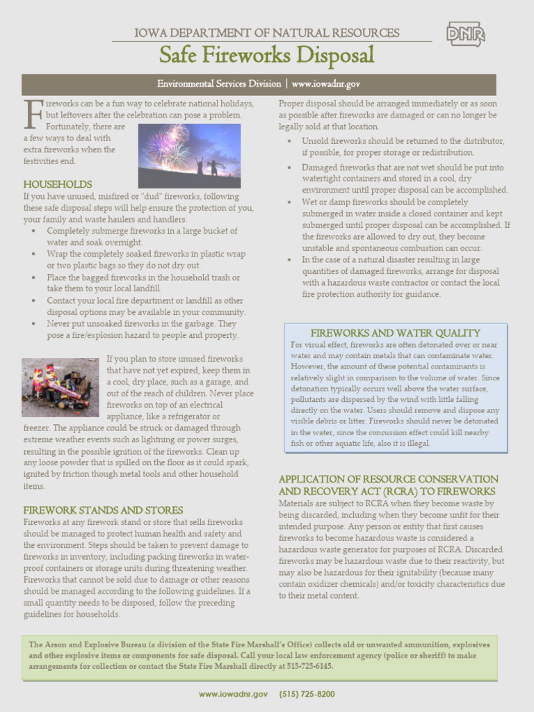 Fireworks Disposal | PDF | Waste | Hazardous Waste