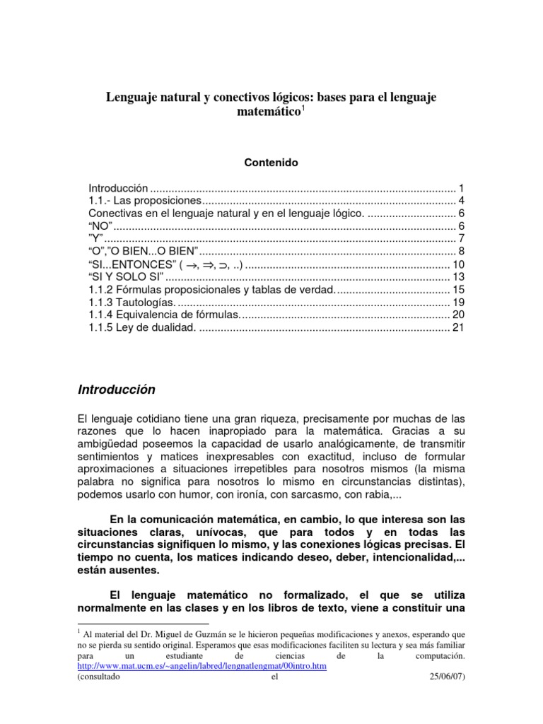 1 Introduc-LPO-Lenguaje Natural Vs Lenguaje Logico | PDF | Proposición ...