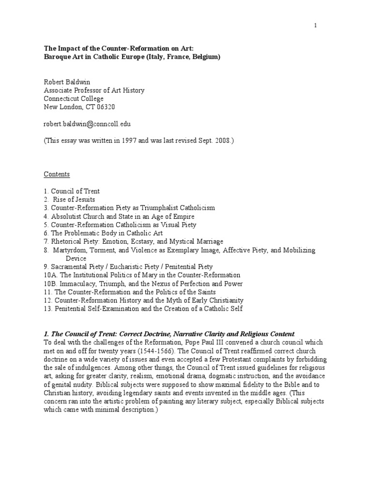 Counter-Reformation Art in Catholic Europe | PDF | Counter Reformation ...