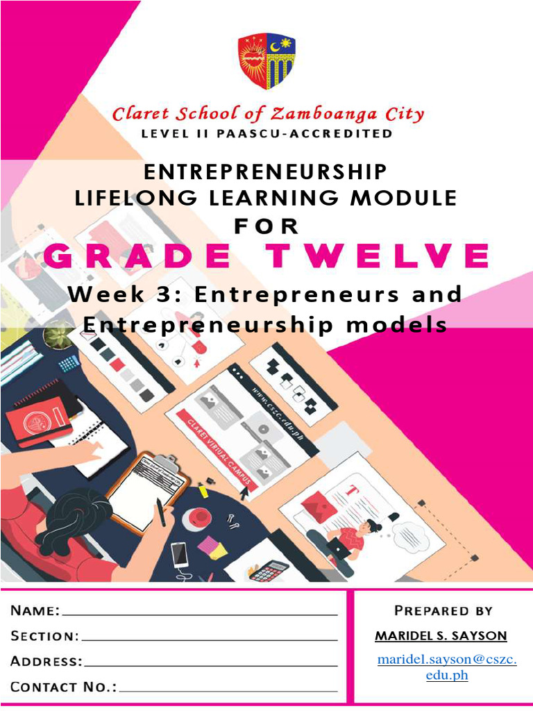 Week 3 G12 Module | PDF | Entrepreneurship | Business