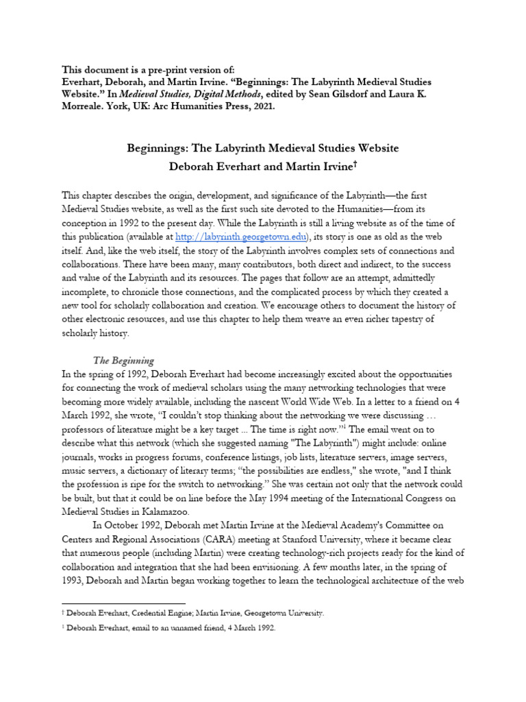 Everhart Irvine Labyrinth History Prepub Pdf World Wide Web