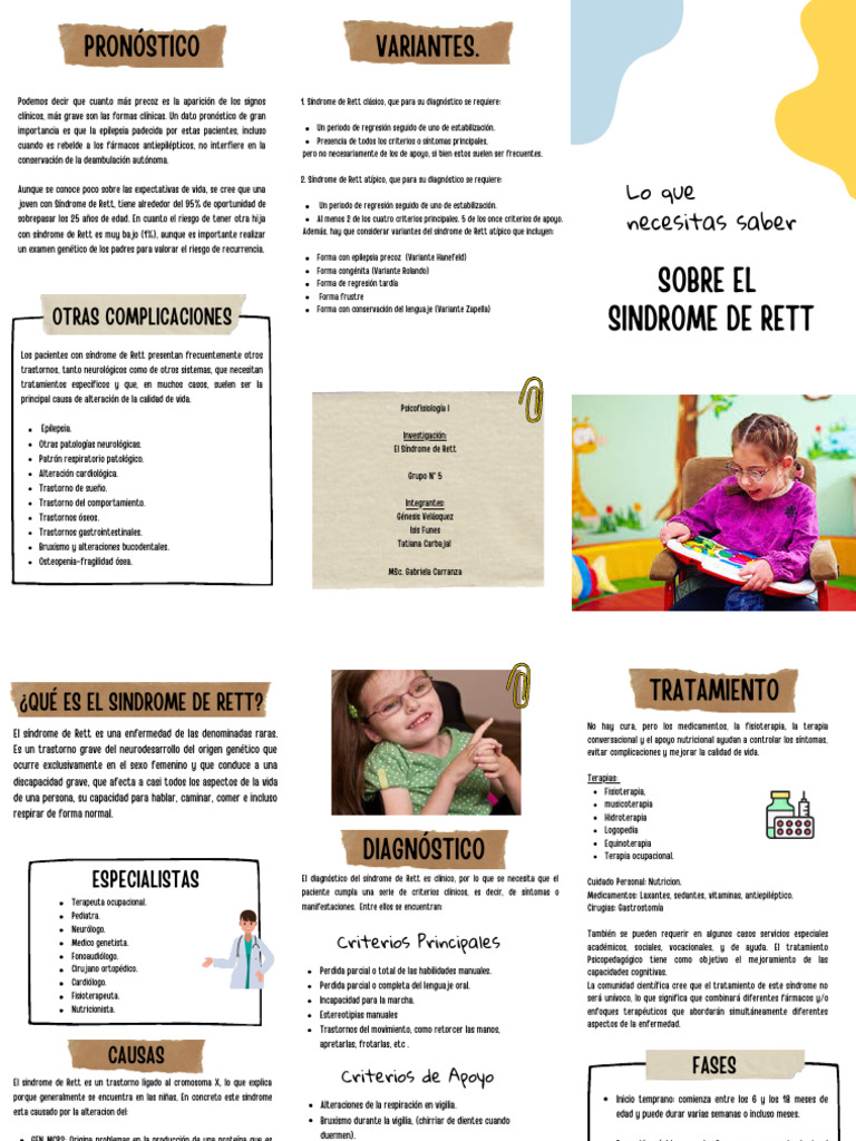 Folleto Informativo Síndrome de Rett | PDF | Epilepsia | Terapia física