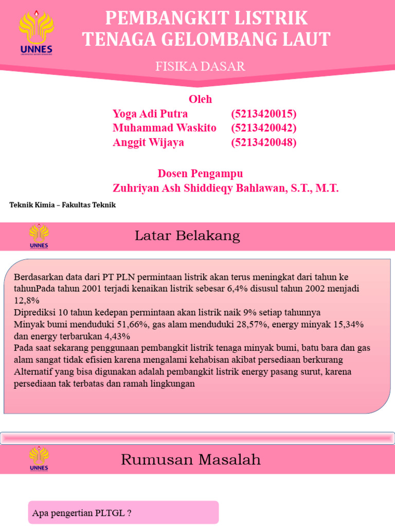 Kel7 - Pembangkit Listrik Tenaga Gelombang Laut (PLTGL) | PDF