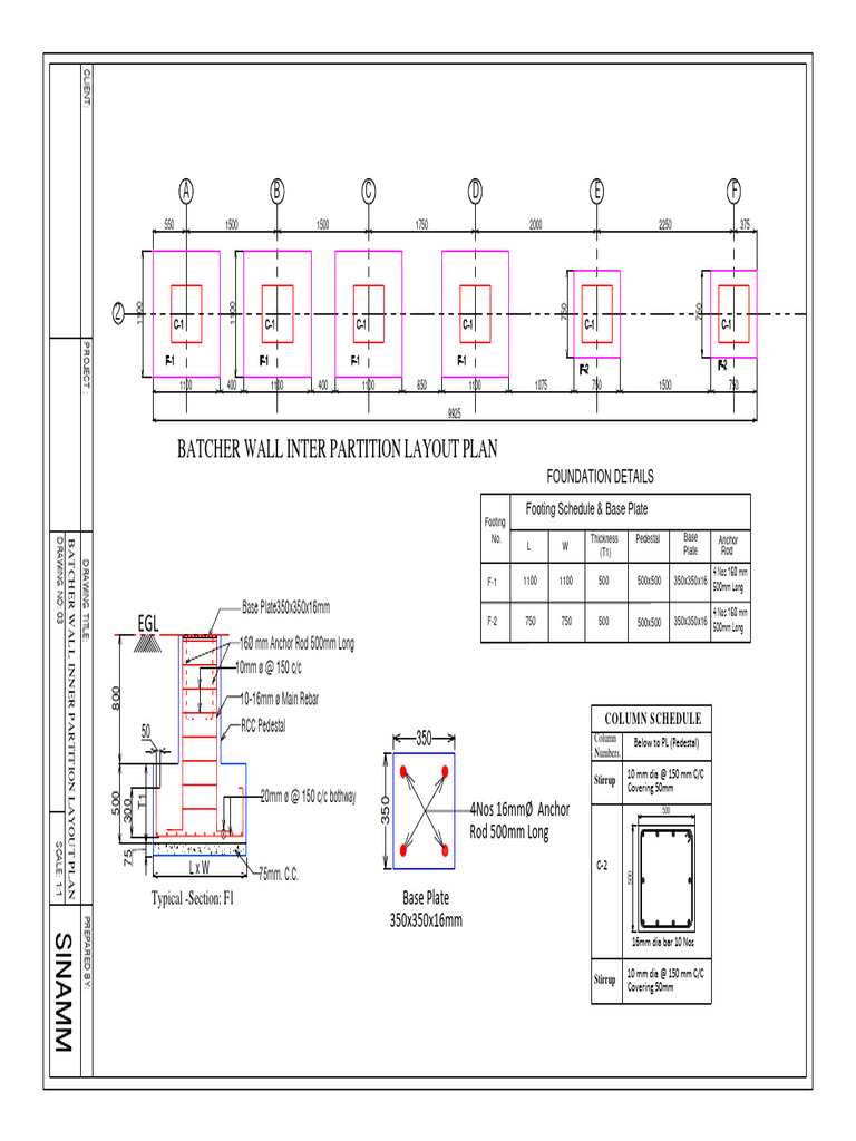 Batcher Wall Foundation (Inner Partition) | PDF