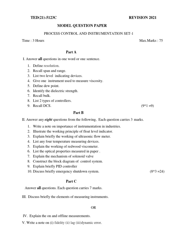 Ted (21) - 5123C Revision 2021 Model Question Paper | PDF ...