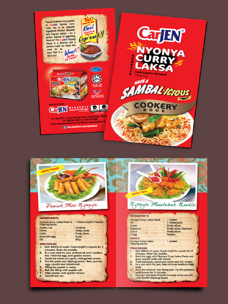 Carjen Nyonya Curry Laksa Recipe Book | PDF