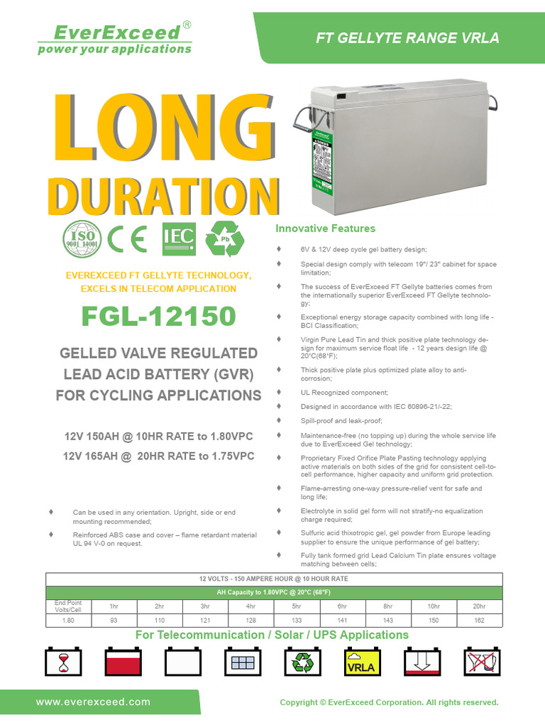 Battery Everexceed | PDF | Energy Storage | Physical Sciences