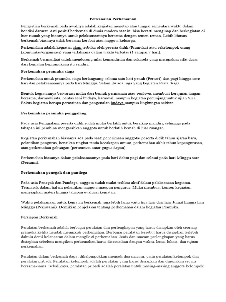 Perkenalan Perkemahan | PDF