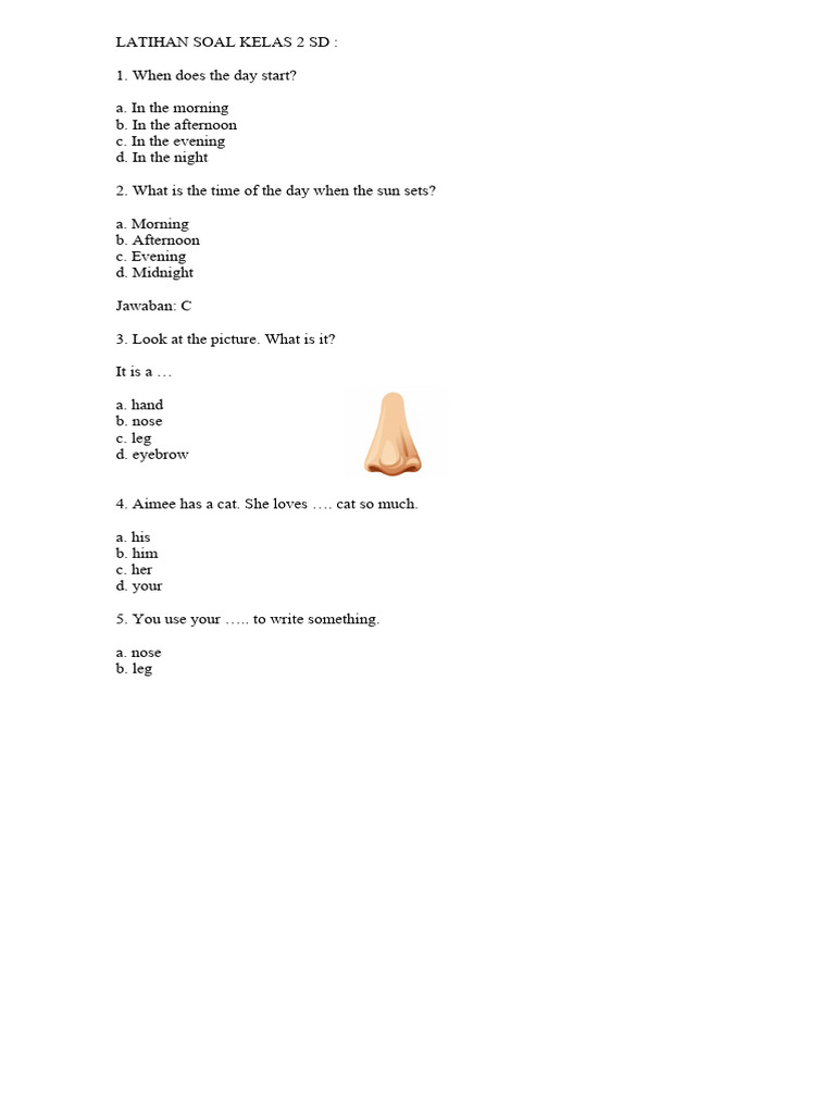 BHS Inggris Kls 2 SD | PDF | Fashion | Clothing