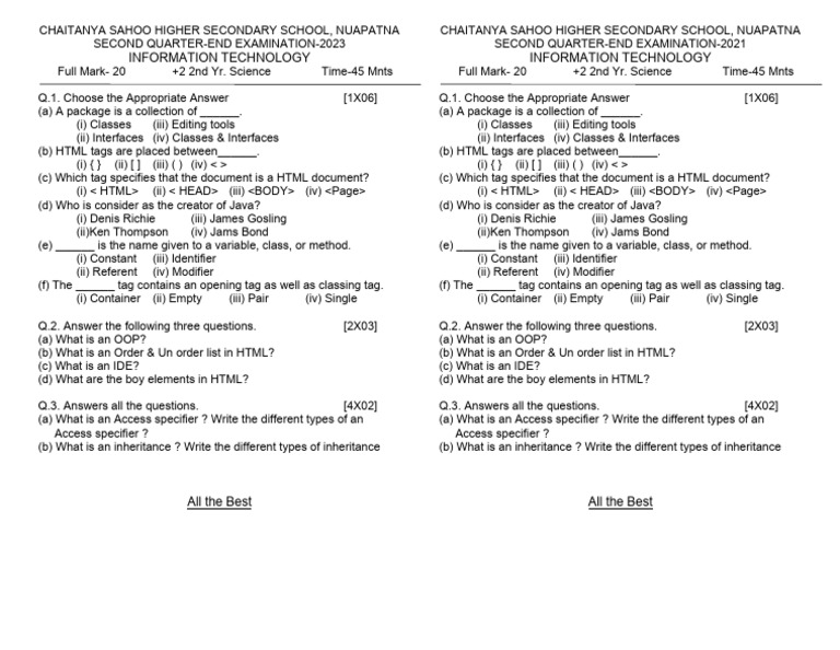 Information Technology Information Technology | PDF | Html Element | Software Development