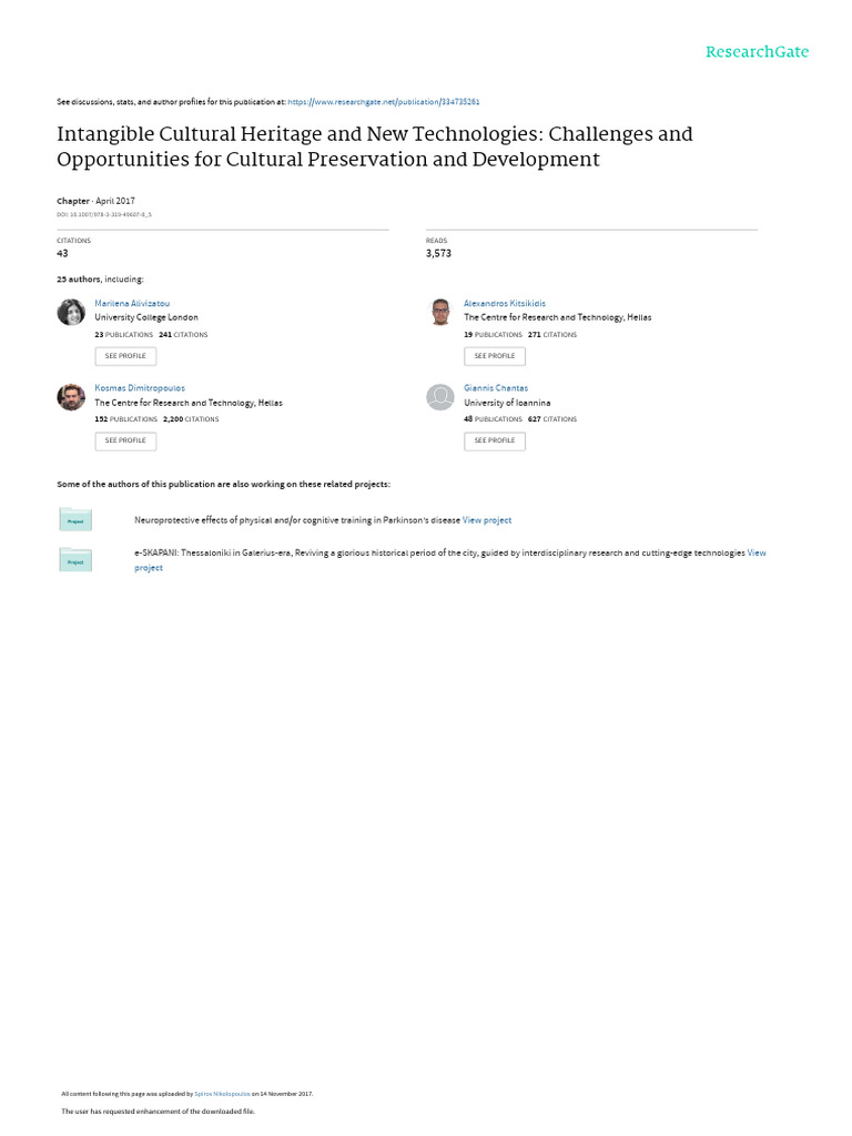 Intangible Cultural Heritageand New Technologies | Download Free PDF ...