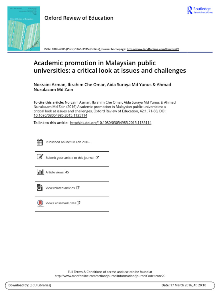 Azman 2016 | PDF | University | Lecturer