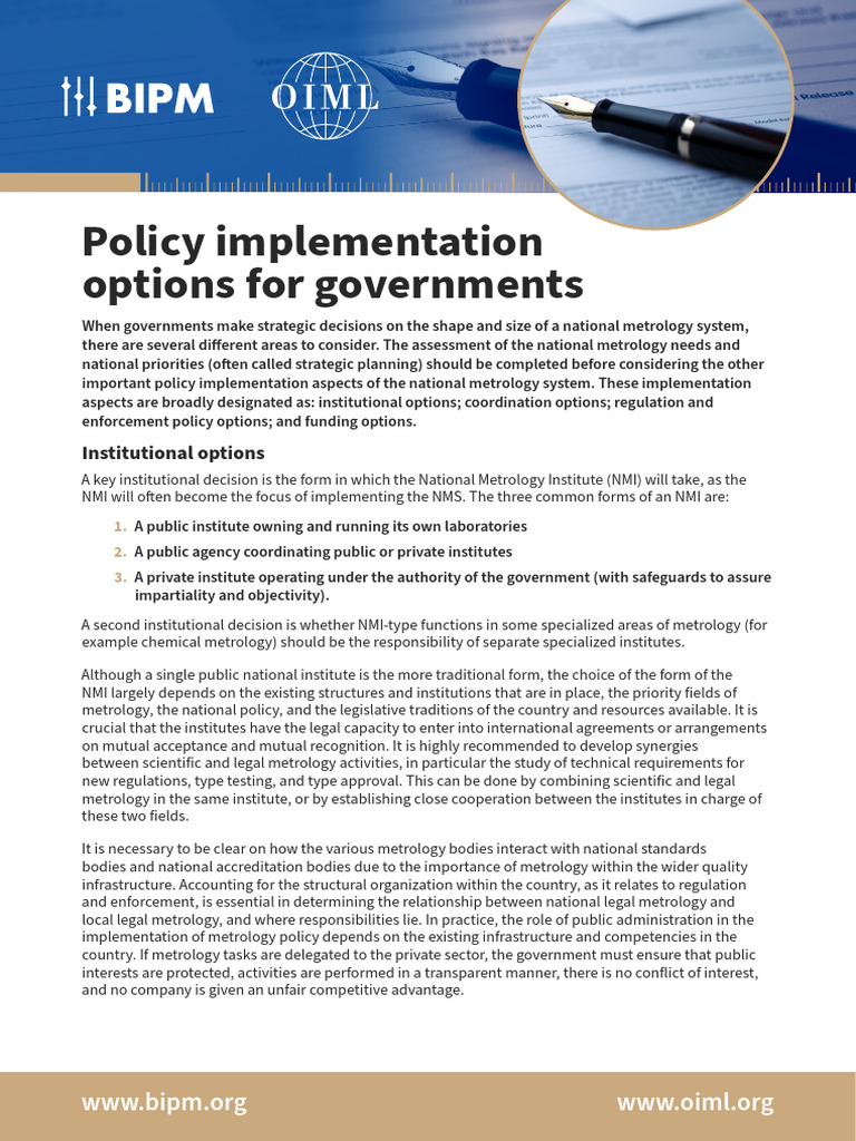 02 Policy Implementation | PDF | Metrology | Policy