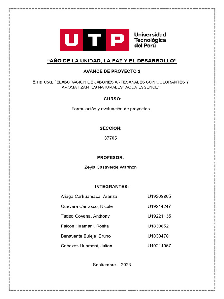 (ACV-S10) Semana 10 - Tema 01 - Avance de Proyecto 2 (3) - MODELO | PDF | Business