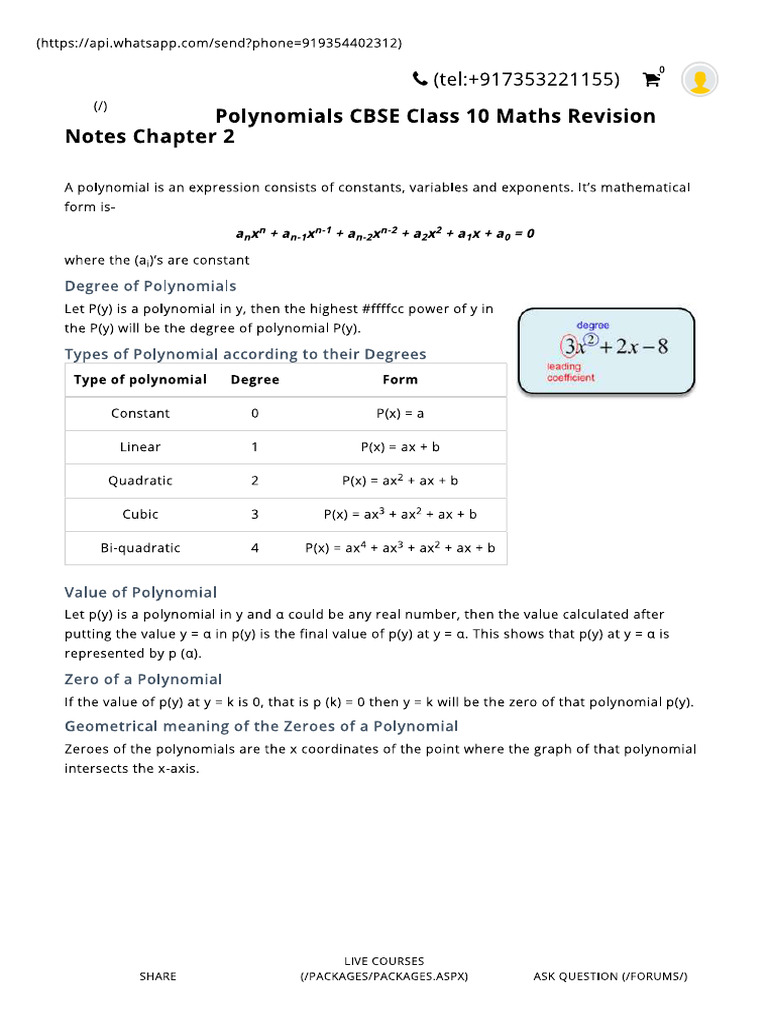 Math-Polynomials ASK | PDF