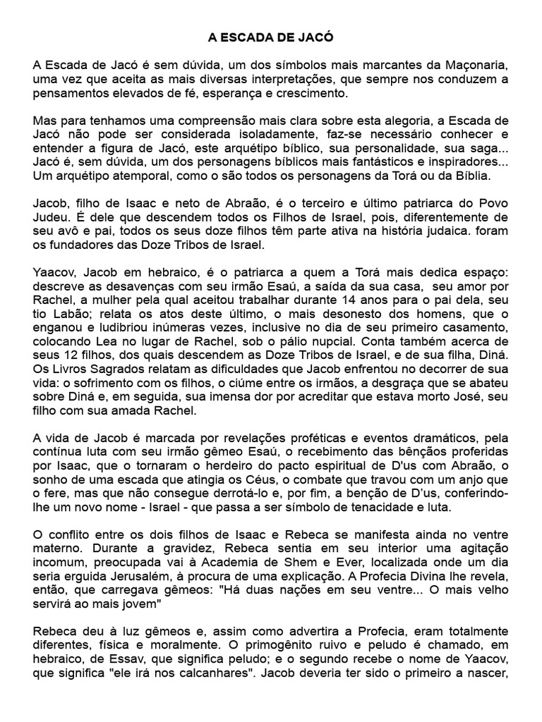 A Escada de Jacó | PDF | Jacó | Isaac