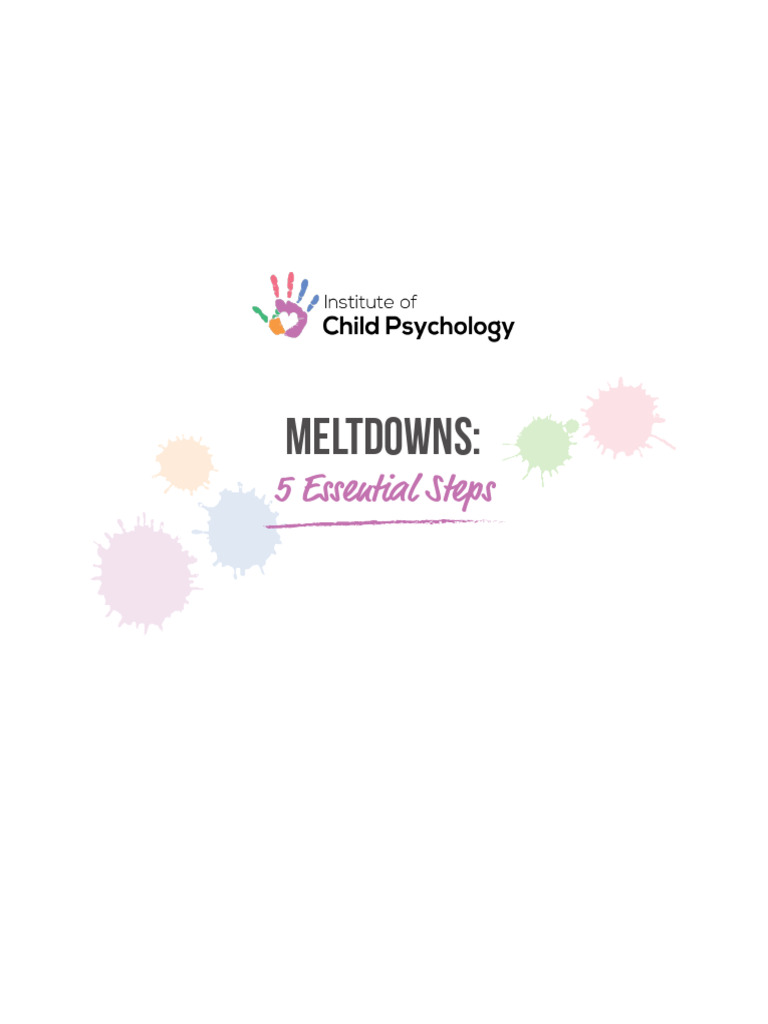 Meltdowns Workbook | PDF | Emotions | Parenting