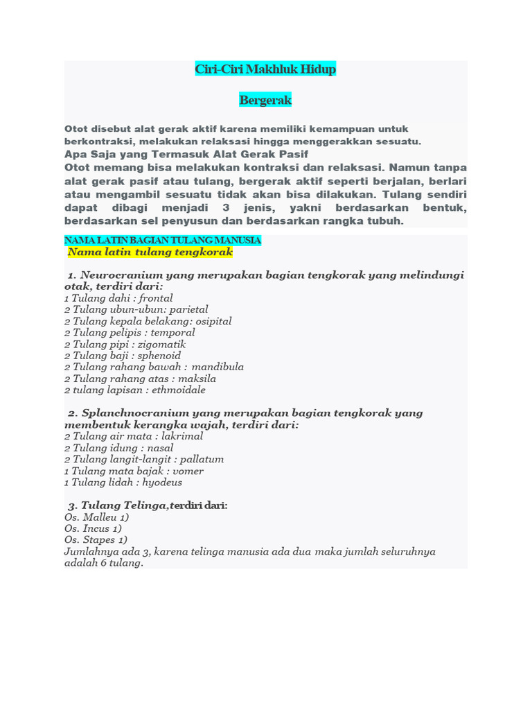 Sistem Gerak | PDF | Kajian Bahasa Asing