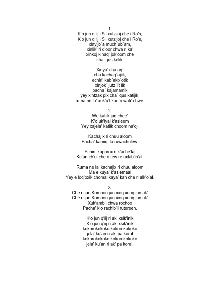 Cantos en Achi | PDF