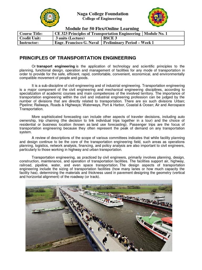 3 Module No. 1 - Principles of Transportation Engg Introduction2 | PDF ...