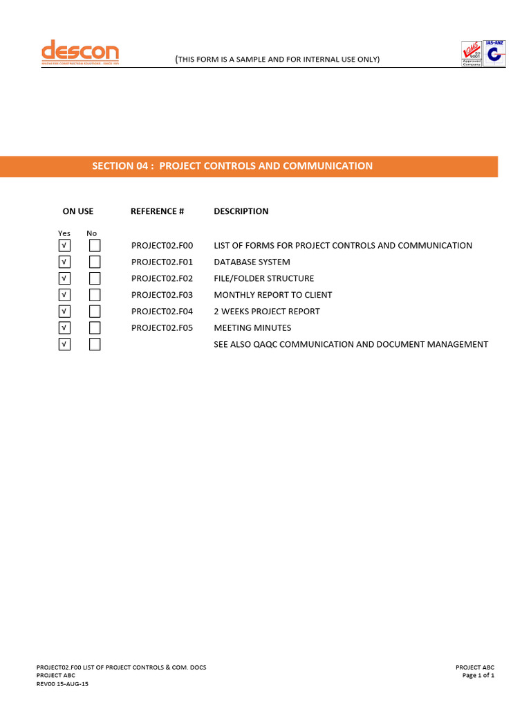 Section 04 Project Controls and Communication | PDF | Technology ...