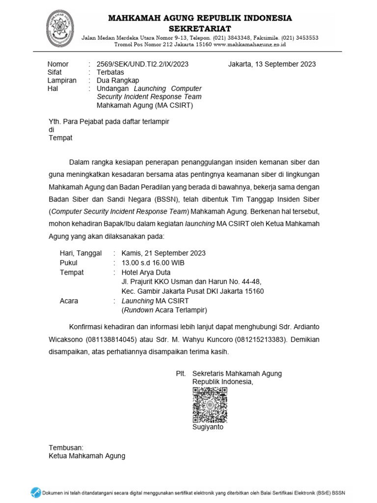 Surat Undangan Launching CSIRT - V4 - Sign | PDF