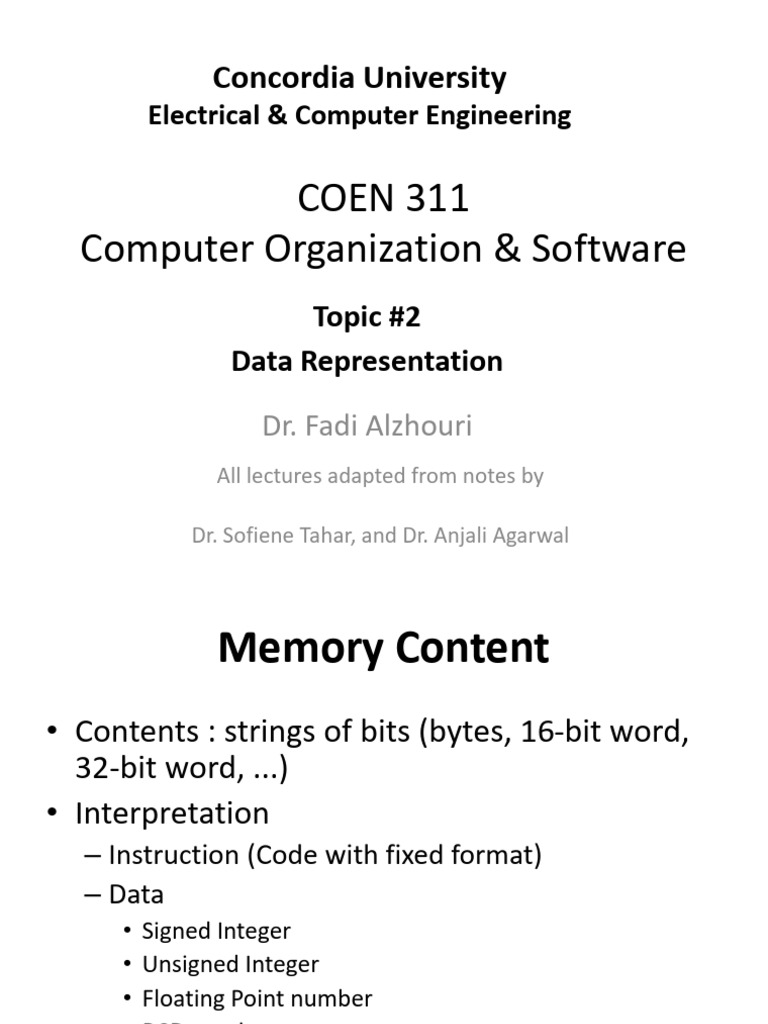 Topic #2 - Data Representation | PDF | Integer (Computer Science) | Binary Coded Decimal