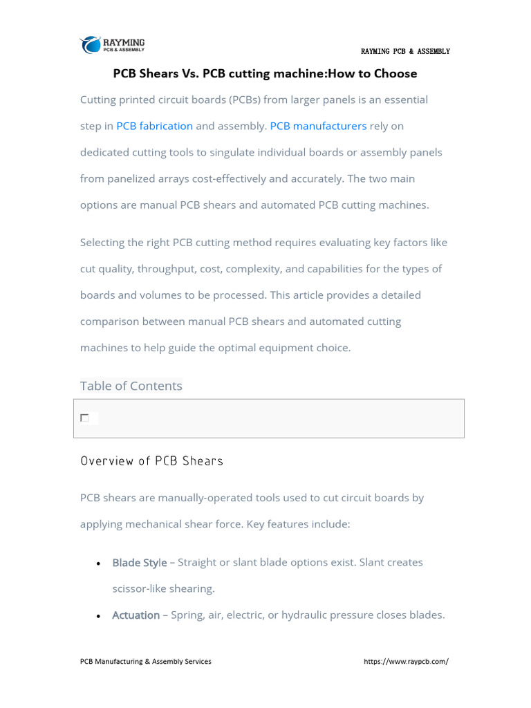 PCB Shears vs. PCB Cutting MachineHow To Choose | PDF | Printed Circuit ...