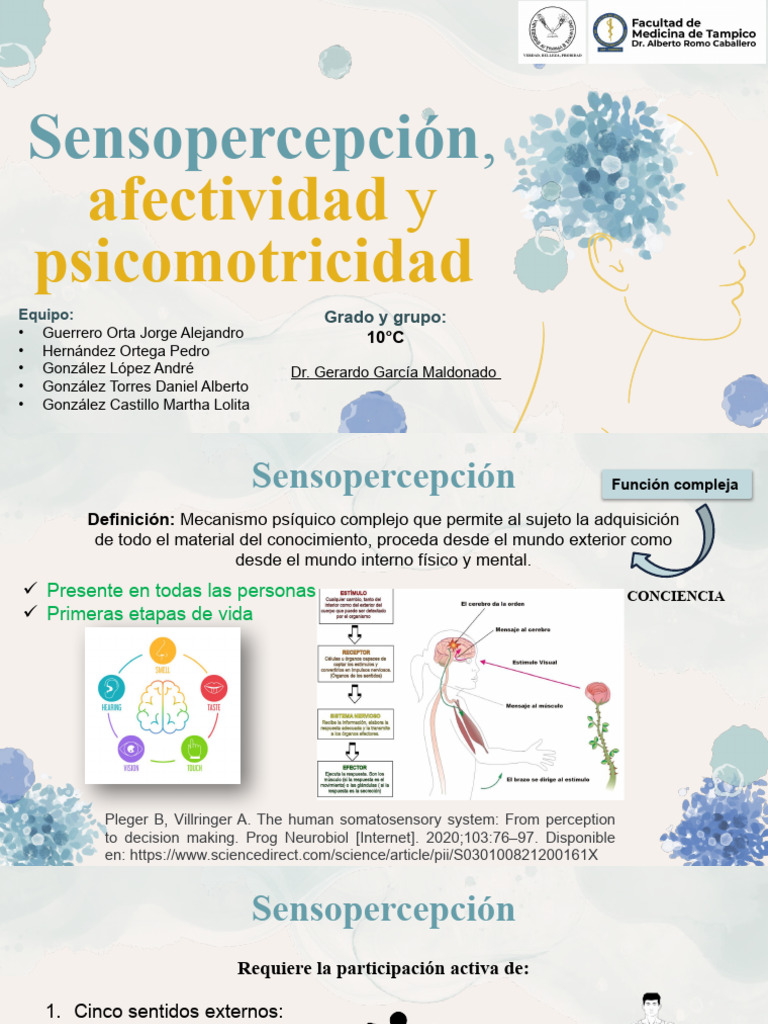 Sensopercepción, Afectividad y Psicomotricidad - PSIQUIATRÍA | PDF | Percepción | Las emociones