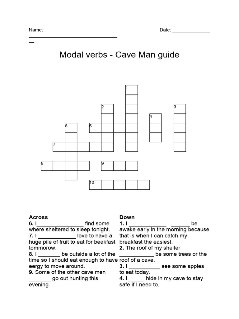 Modal Verbs: Cave Man Guide | PDF