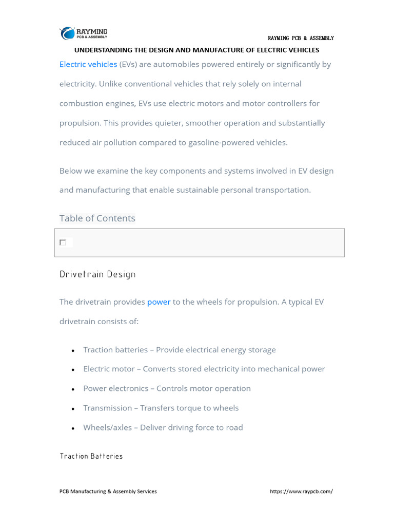 Understanding the Design and Manufacture of Electric Vehicles | PDF ...