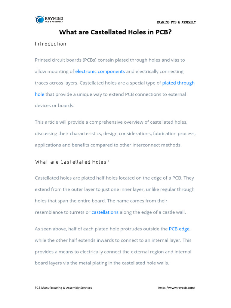 What Are Castellated Holes in PCB | PDF | Printed Circuit Board ...