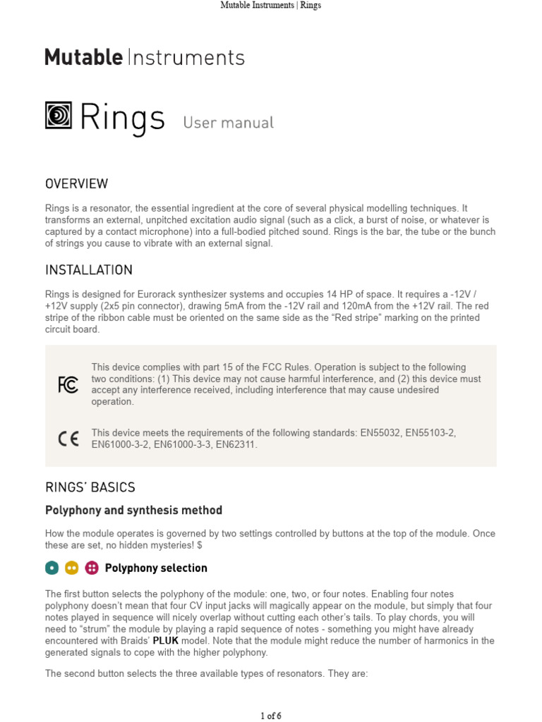 rings_user_manual | PDF | Harmonic | Resonance