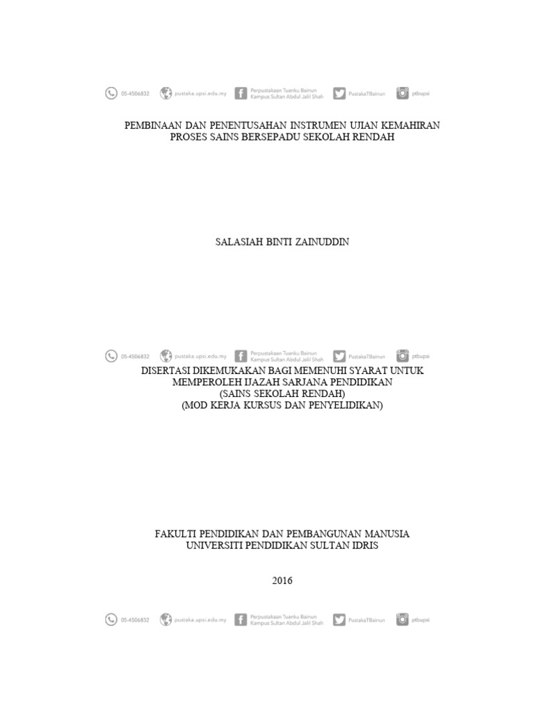 Thesis Upsi Contoh | PDF