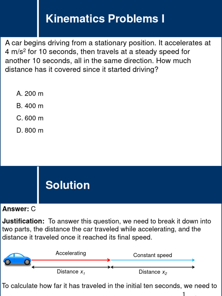 Tutorial Lecture Note 01 - Solved Examples - Motion - 3 | PDF | Velocity | Acceleration