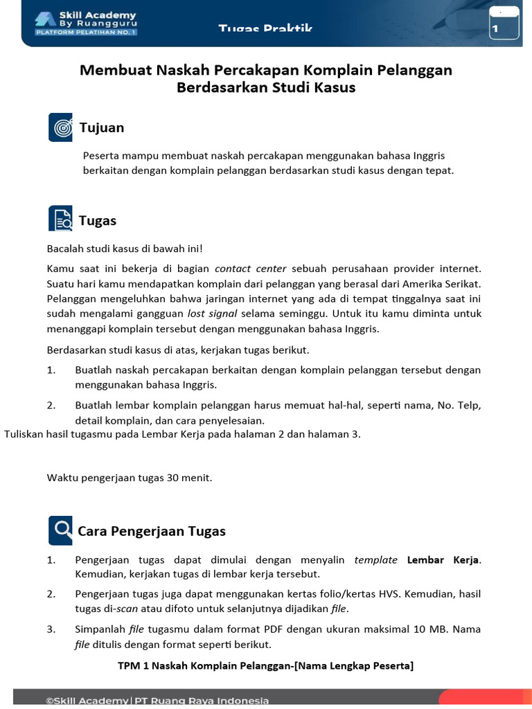 Naskah Komplain Pelanggan Internet | PDF | Karier & Perkembangan | Komputer