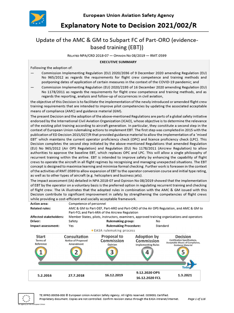 Explanatory Note To Ed Decision 2021-002-r | PDF | European Union ...