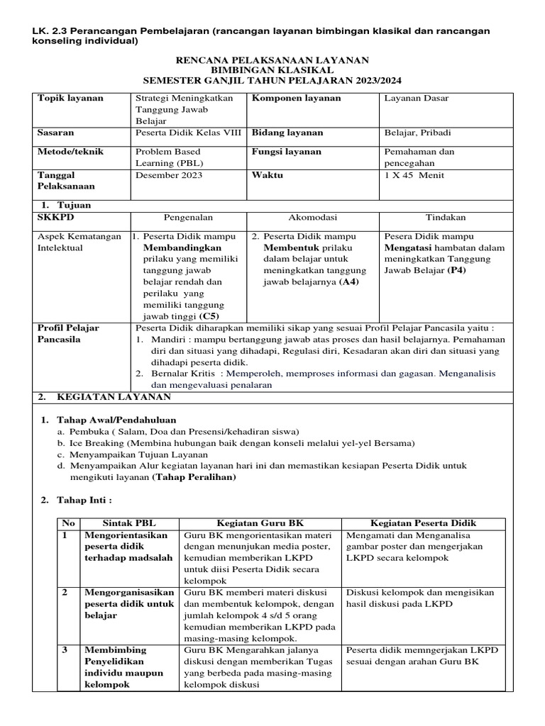 LK - 2.3 - Lembar Kerja Belajar Mandiri-Dikompresi | PDF | Karier & Perkembangan | Pengembangan Diri